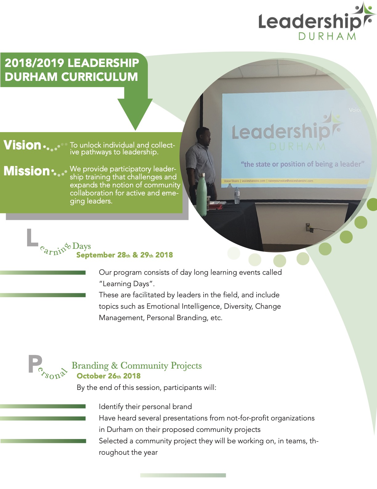 Curriculum | CDCD Leadership Durham | Learn More